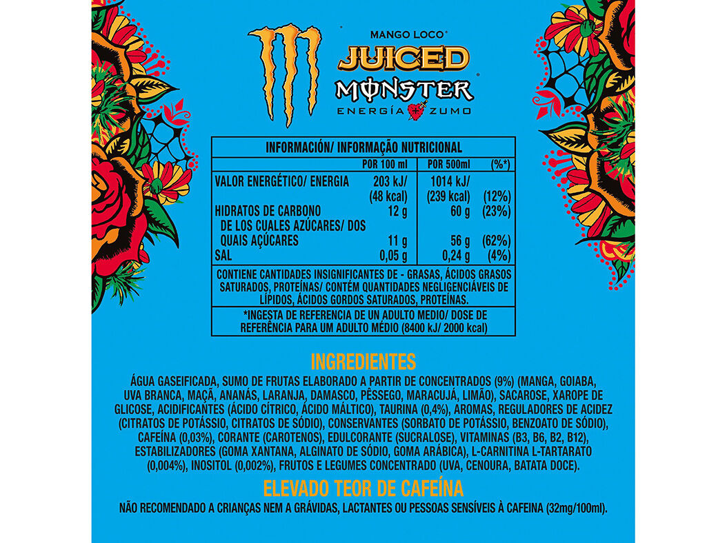 Bebida Energética Monster Mango Loco 4x0.5l (sdr) | Auchan