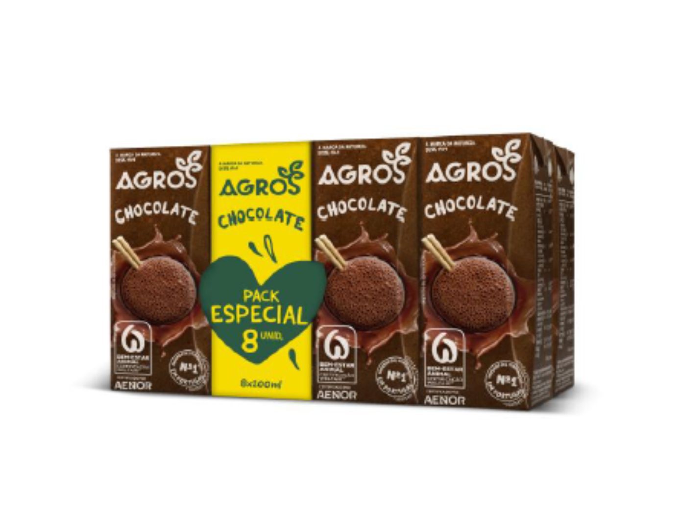 Leite Agros Com Chocolate 8x200ml | Auchan