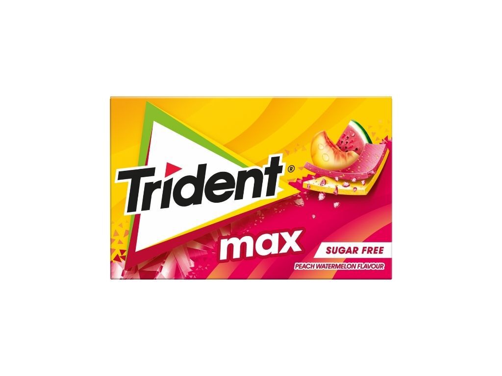 Pastilhas Trident Elásticas Max Slab Pêssego Melancia 23g | Auchan