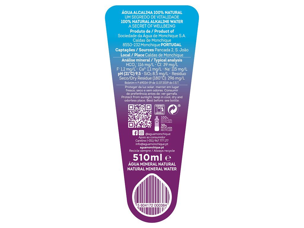 Água Monchique Mineral Natural 6x0.51l | Auchan