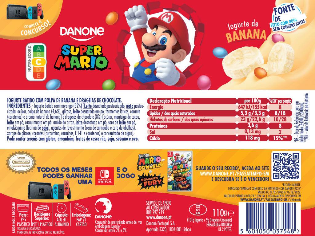 Iogurte Danone Super Mario Banana 2x110g | Auchan