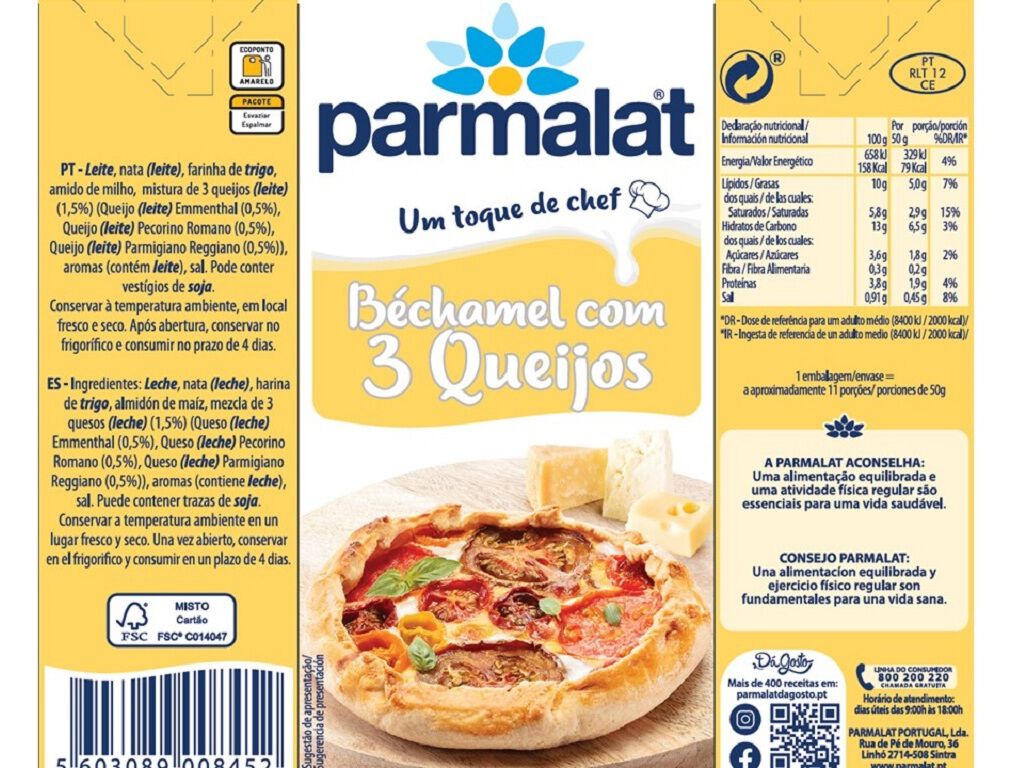Bechamel Parmalat 3 Queijos 500ml | Auchan