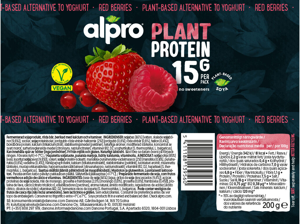 Yofu Alpro Proteína Frutos Vermelhos 200g | Auchan