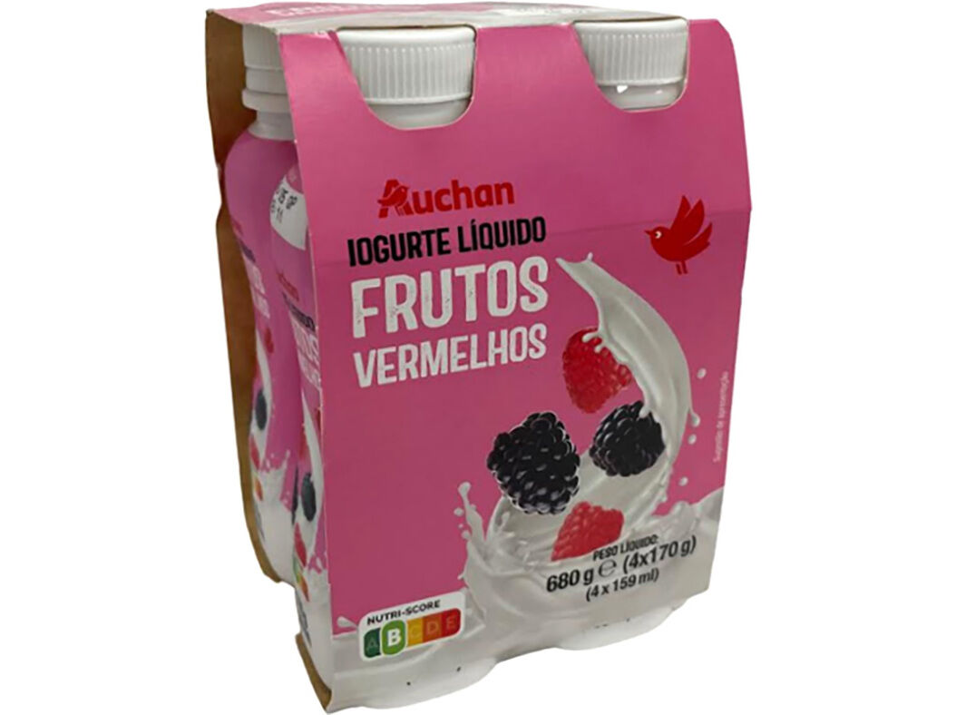 Iogurte Liquido Auchan Frutos Vermelhos 4x170g | Auchan