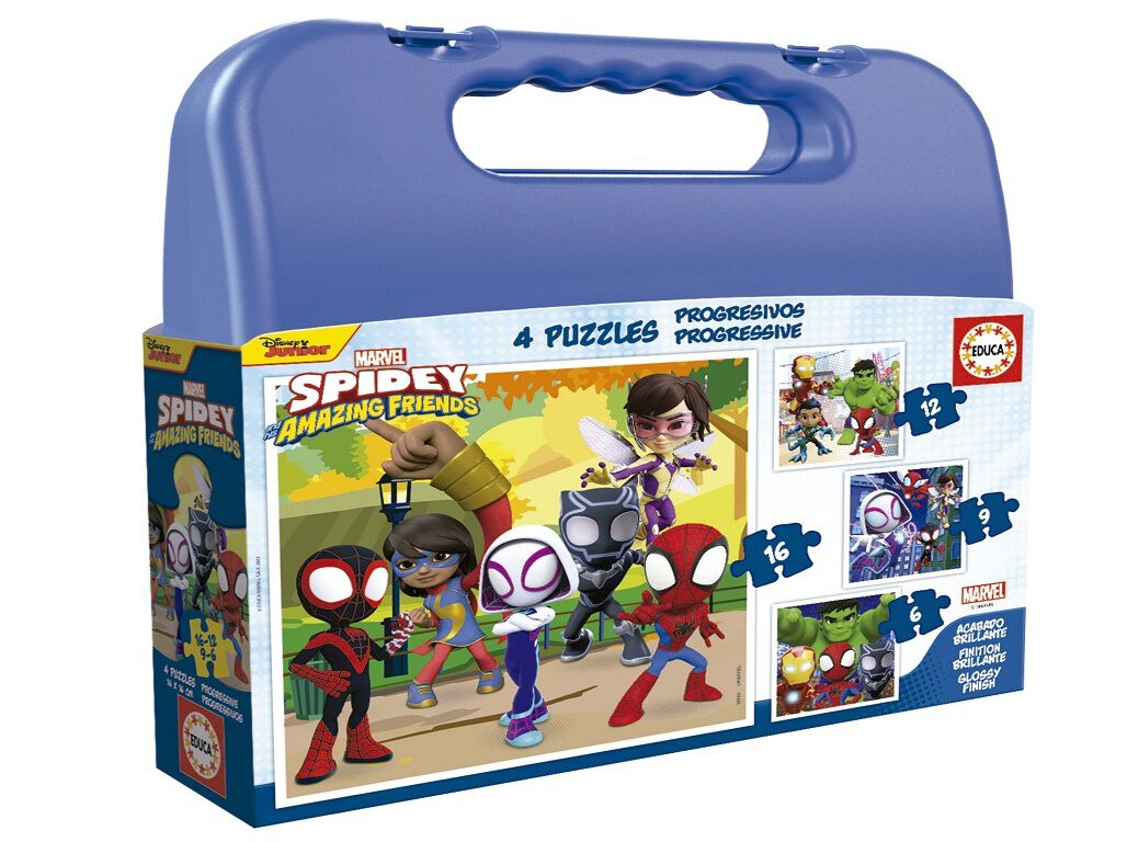Mala Puzzle Progressivo Educa Spidey & Friends 6-9-12-16 | Auchan