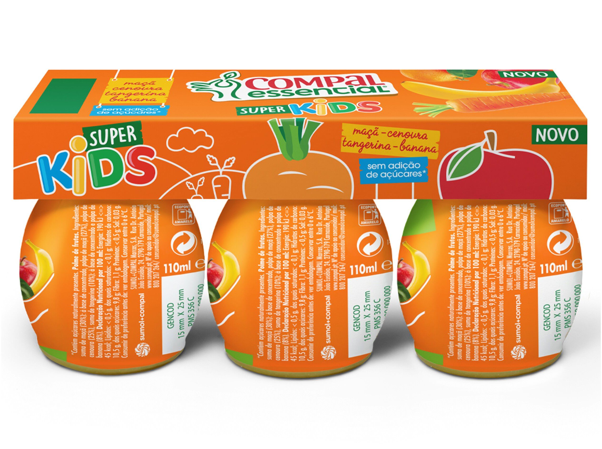 Fruta Compal Essencial Super Kids 3x110ml | Auchan