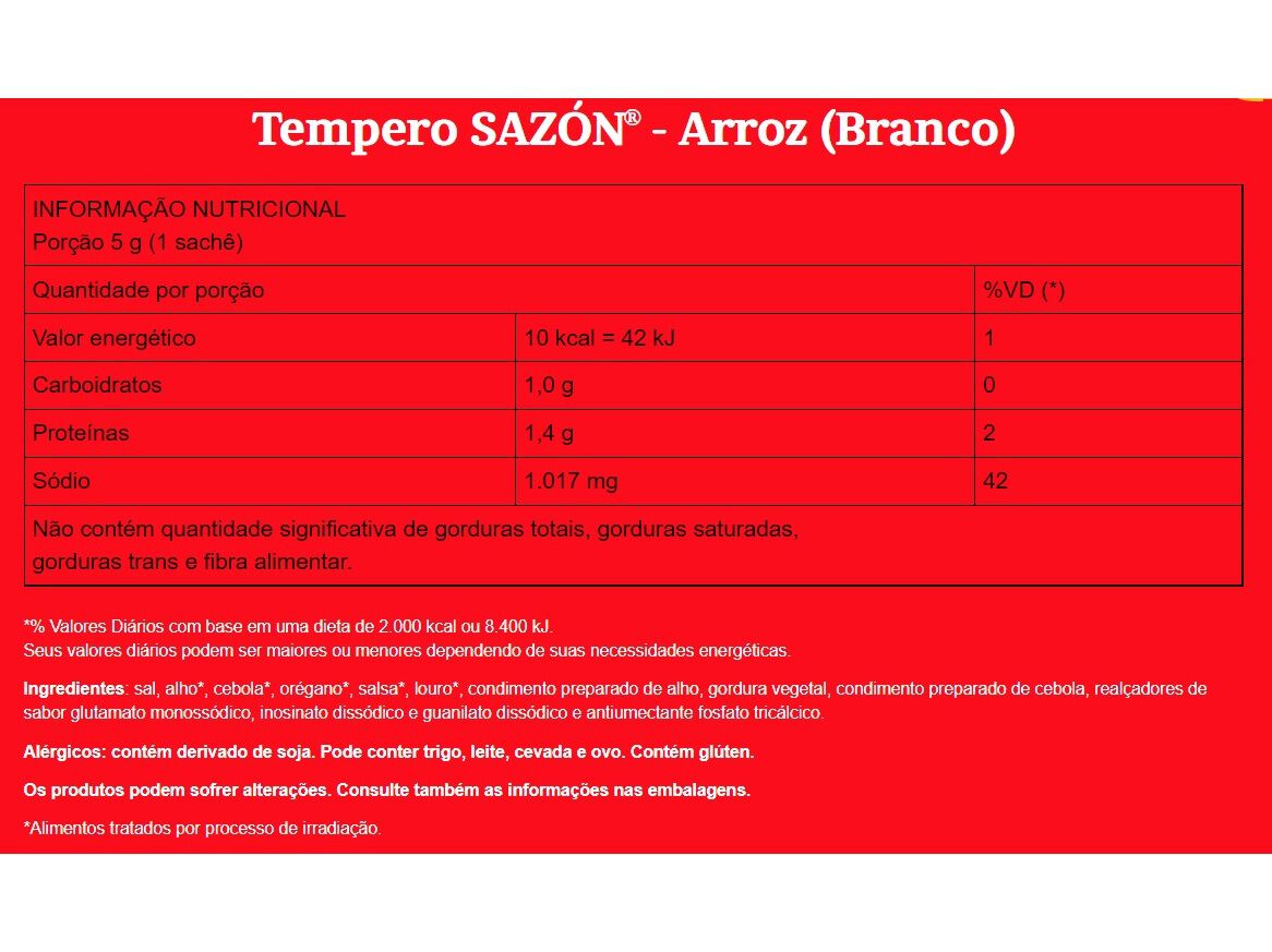 Temperos Sazón P/ Arroz Com Sal 60g | Auchan