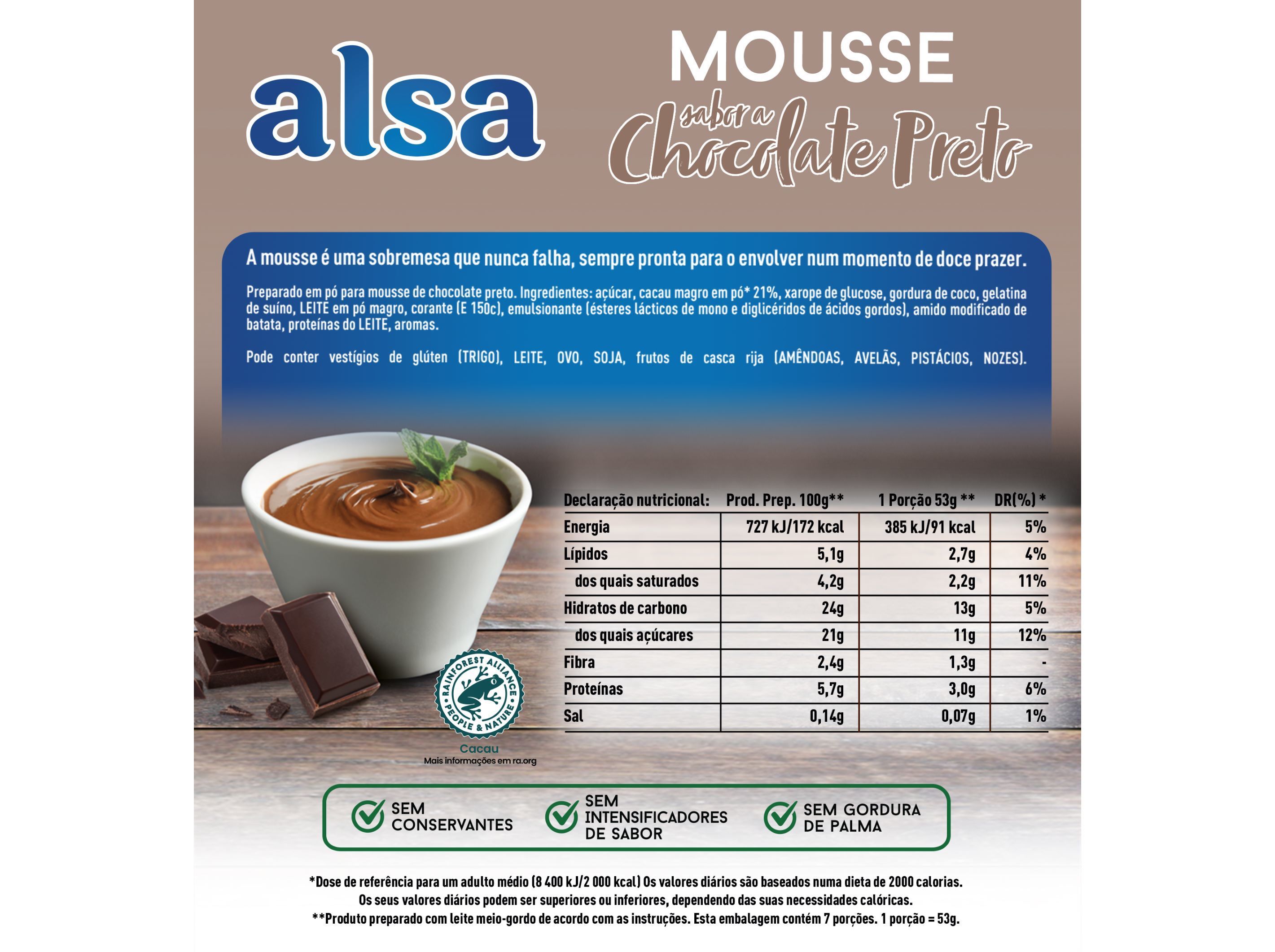 Mousse De Chocolate Alsa Preto 125g | Auchan