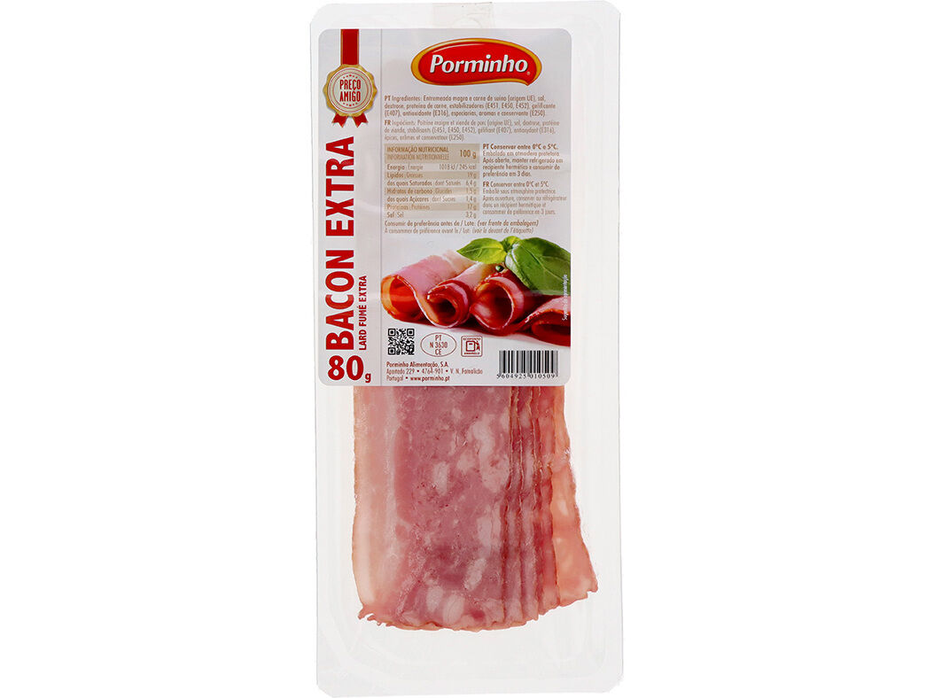 Bacon Porminho Extra Fatiado Preço Amigo 80g | Auchan