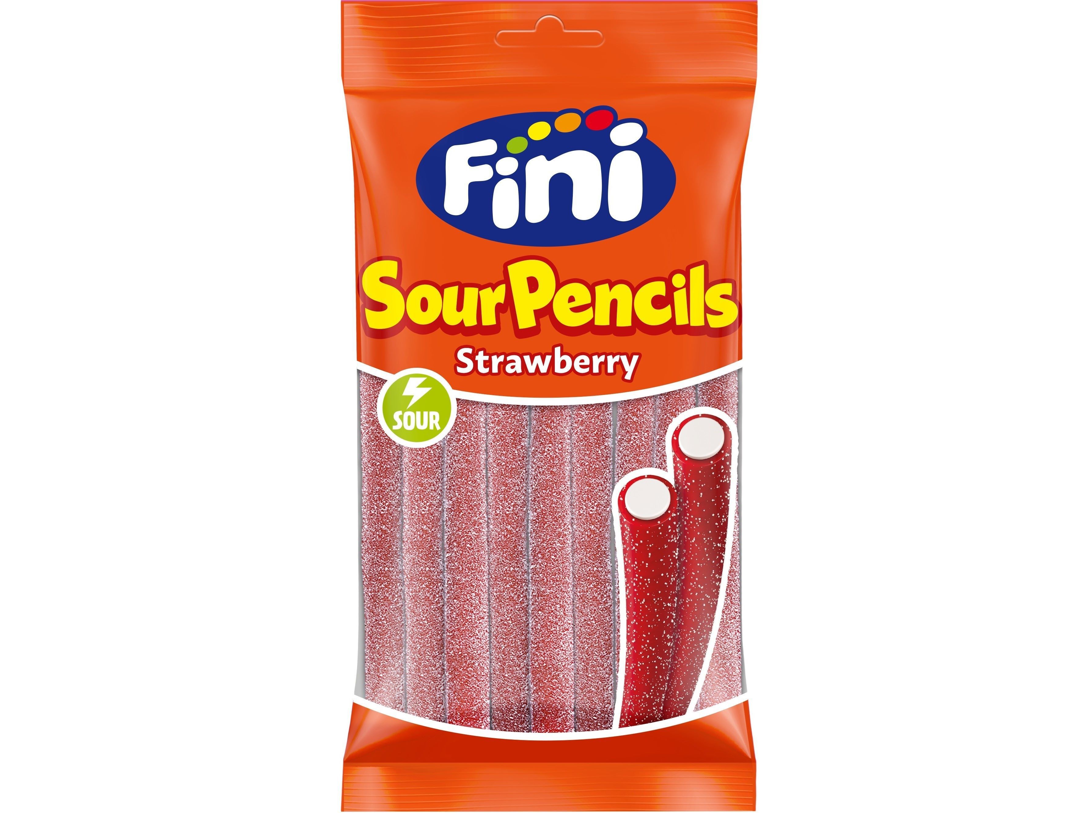 Gomas Fini Tubos Morango Acidos 125g | Auchan