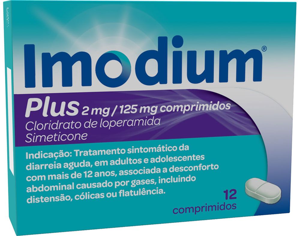 Comprimidos Imodium Plus 2mg+125mg 12un | Auchan