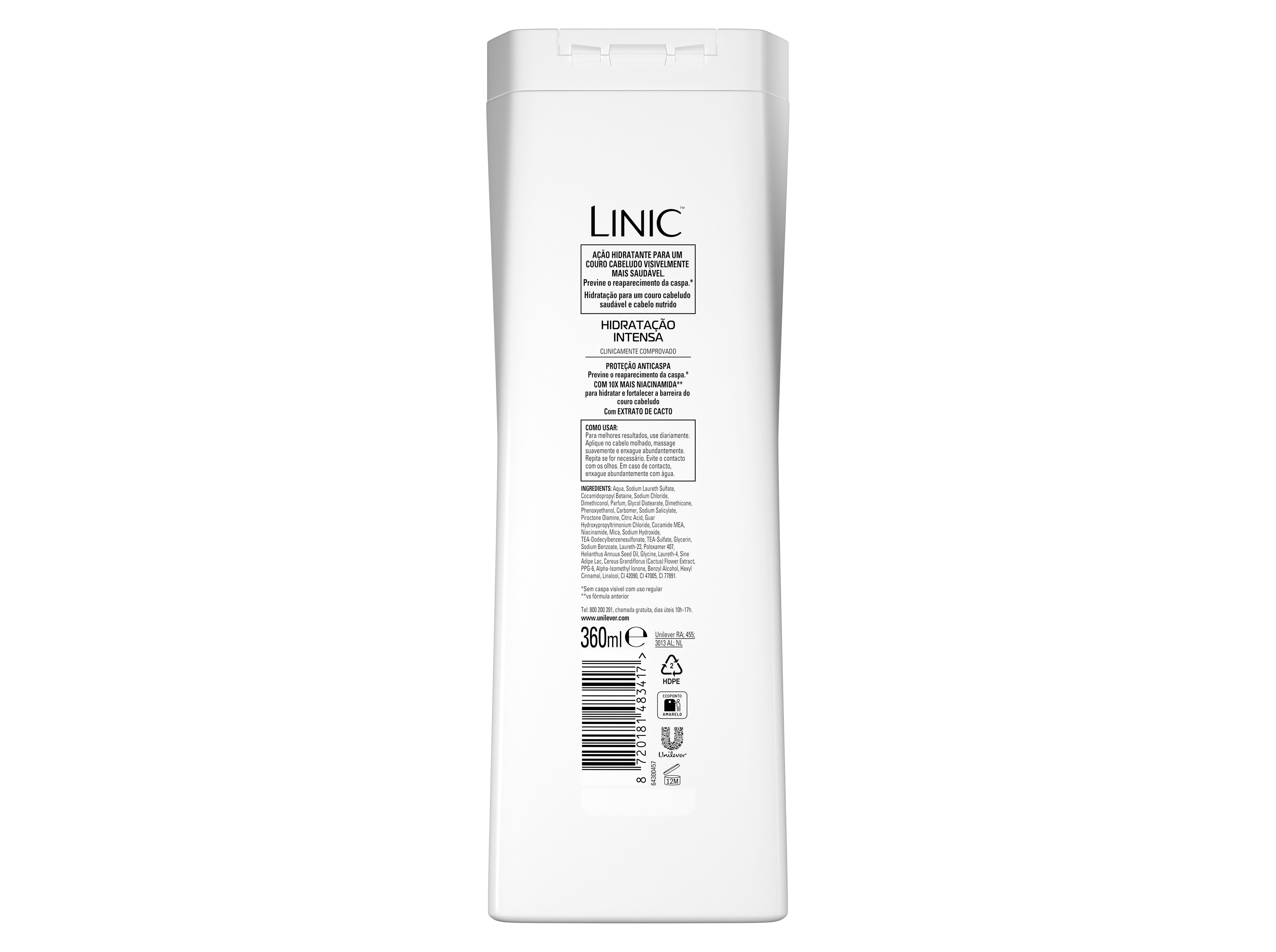 Champô Linic Hidratação Intensa 360ml | Auchan