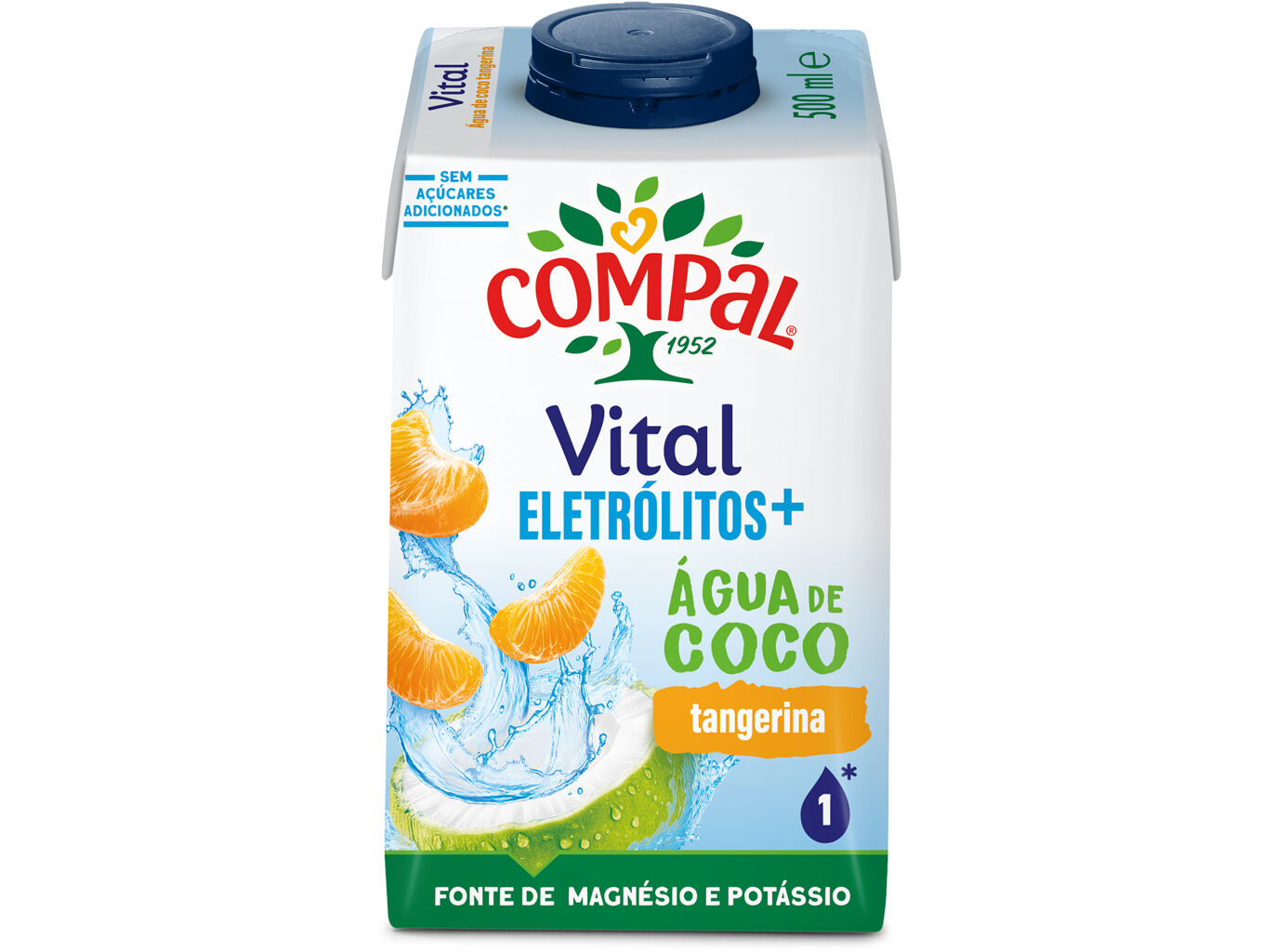 Sumo Compal Vital Eletrólitos+ Água Coco Tangerina 0.50l | Auchan