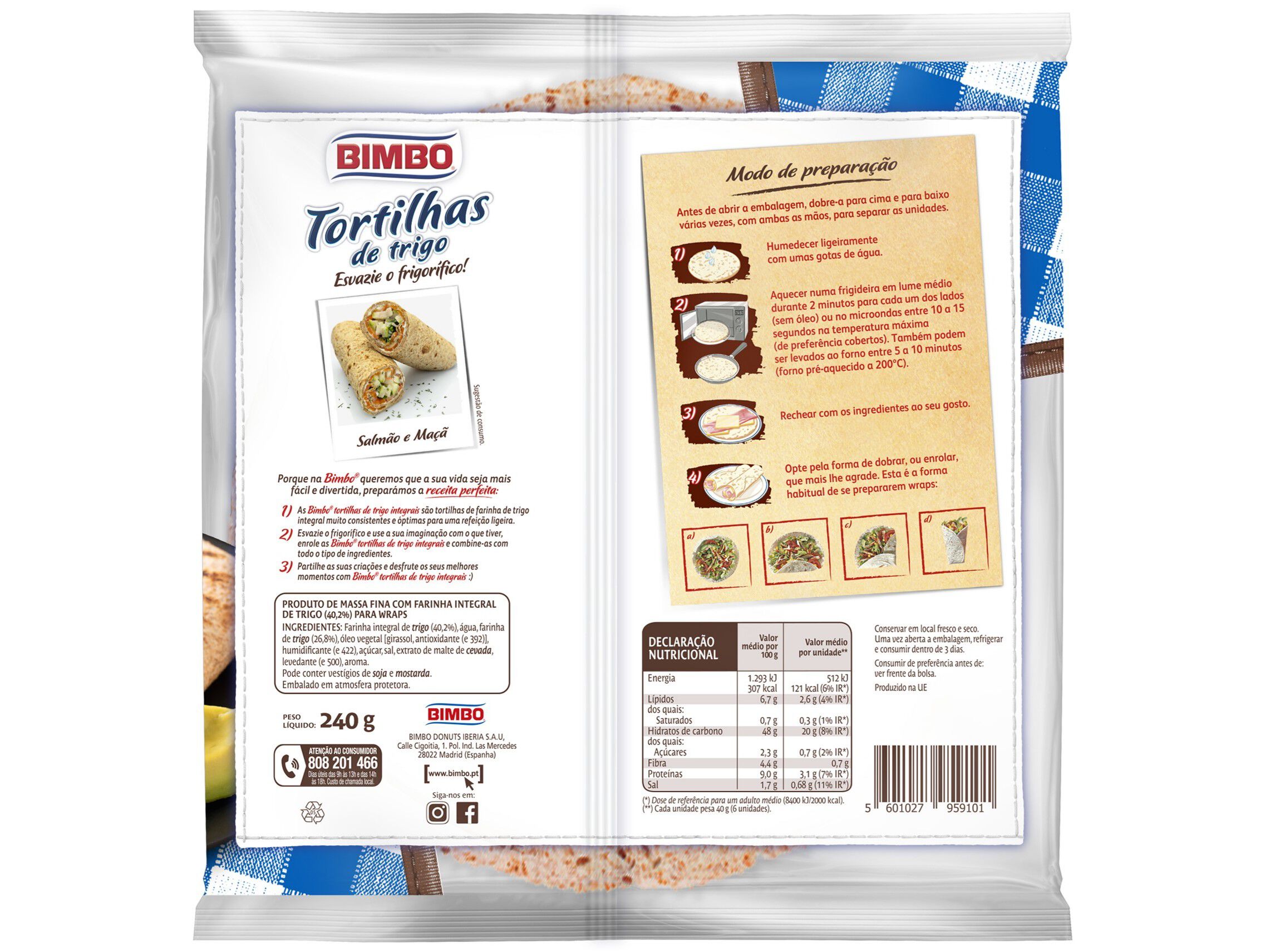 Wraps Bimbo Integrais 240 G | Auchan