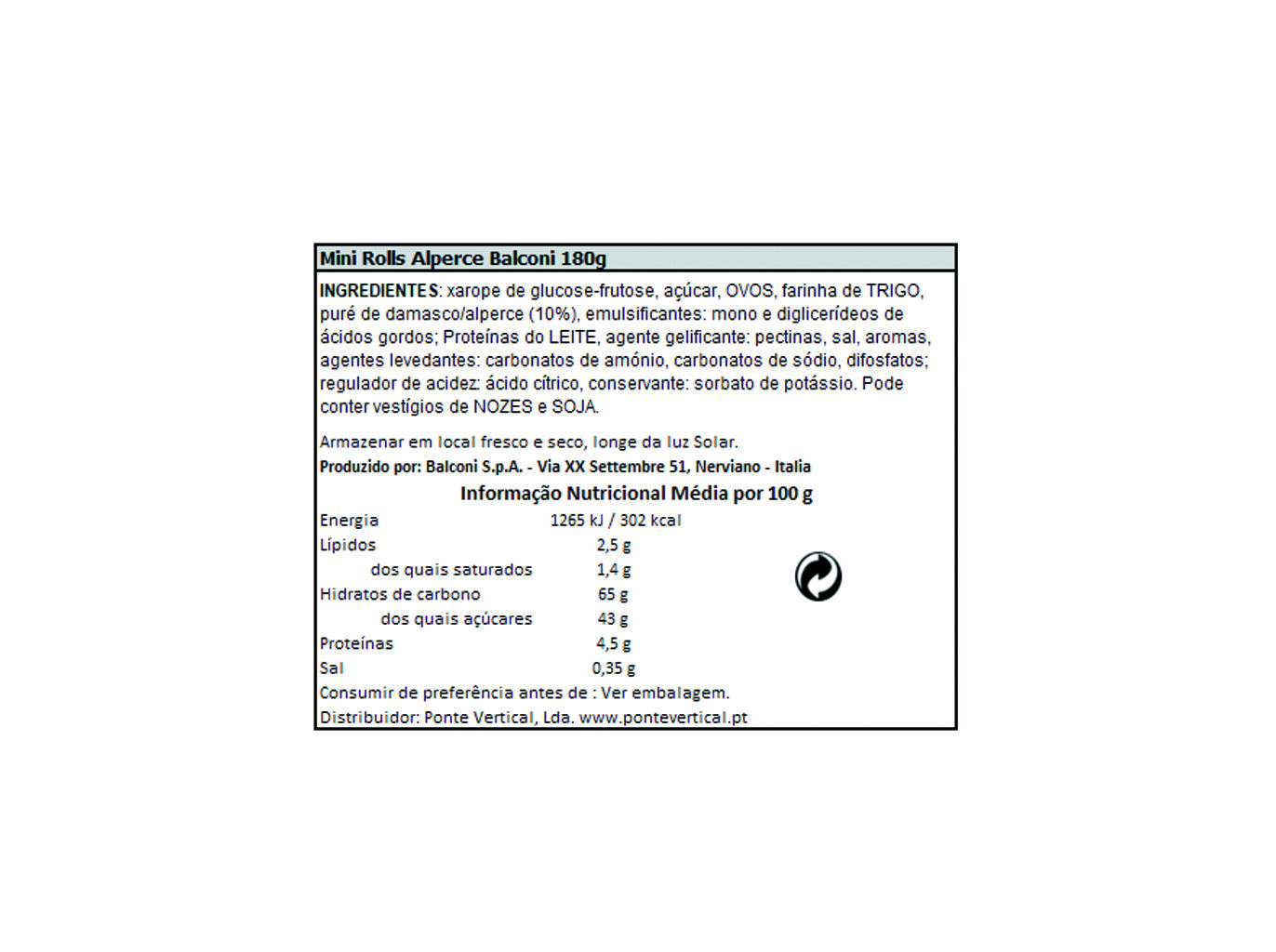 Snacks Balconi Mini Rolls Alperce 180g | Auchan