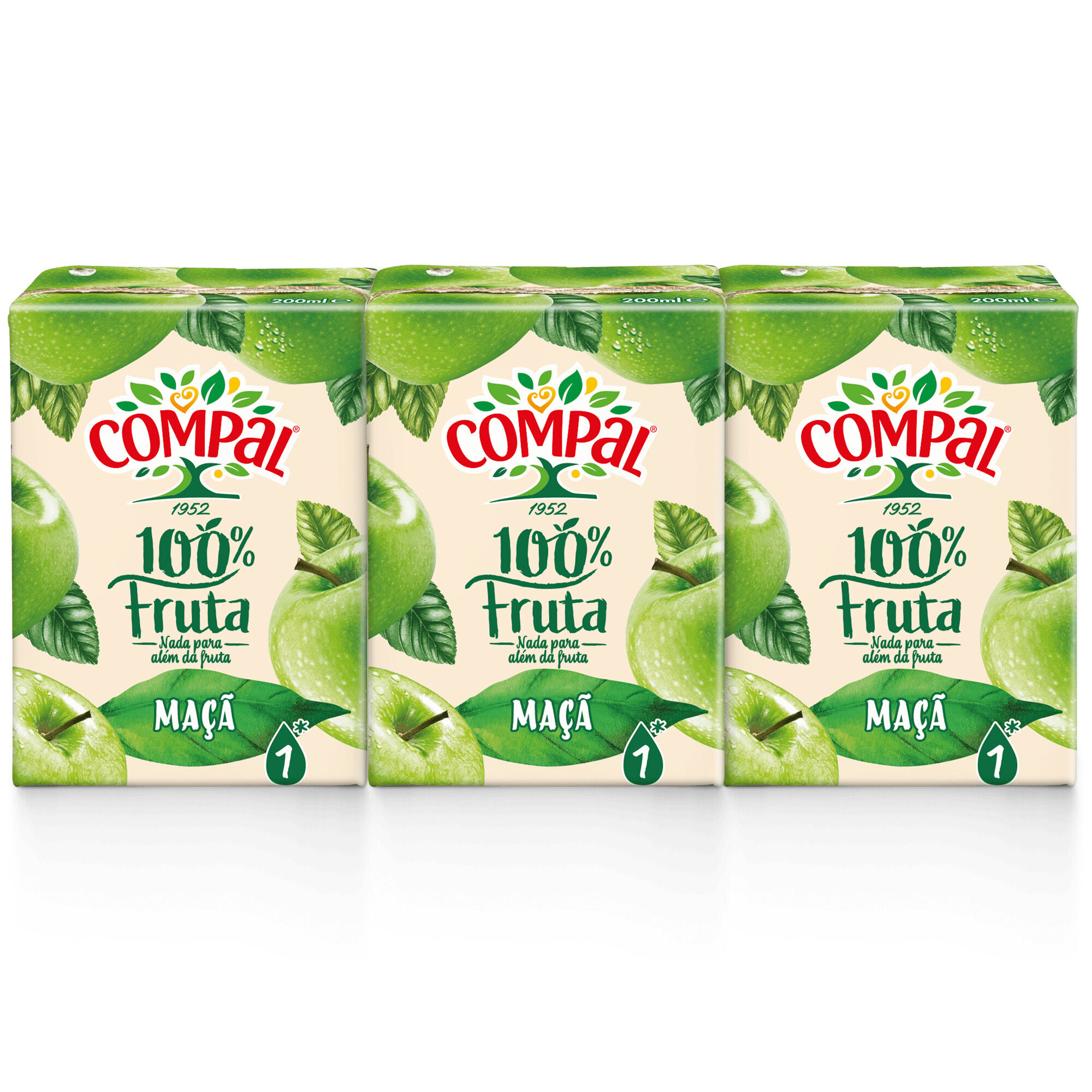 Sumo Compal 100% Maçã 3x0.20l | Auchan
