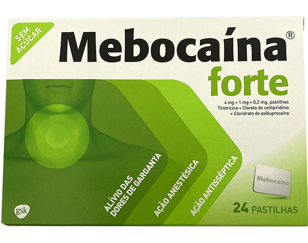 Pastilhas Mebocaina Forte 4mg + 1mg + 0.2mg 24un | Auchan
