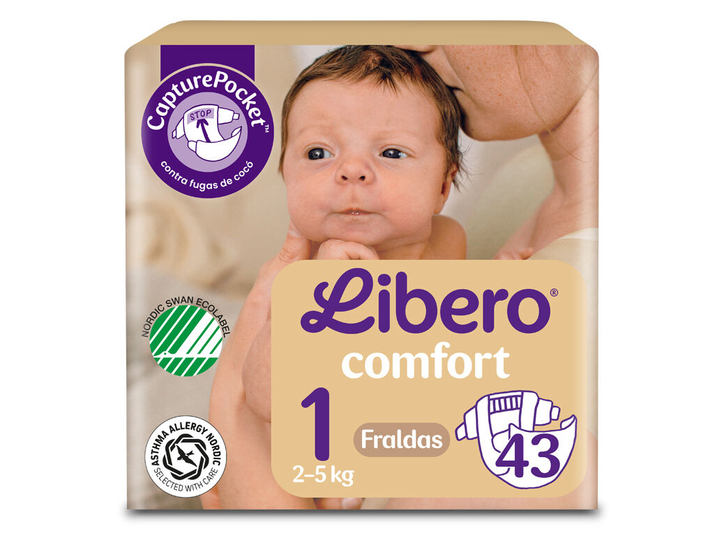 Fraldas Libero Comfort T1 2-5kg 43 Un | Auchan
