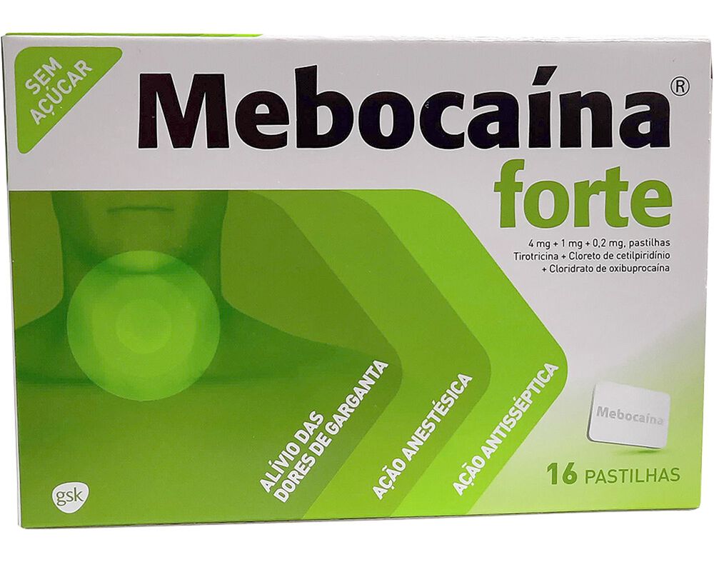 Pastilhas Mebocaina Forte 4mg + 1mg + 0.2mg 16un | Auchan