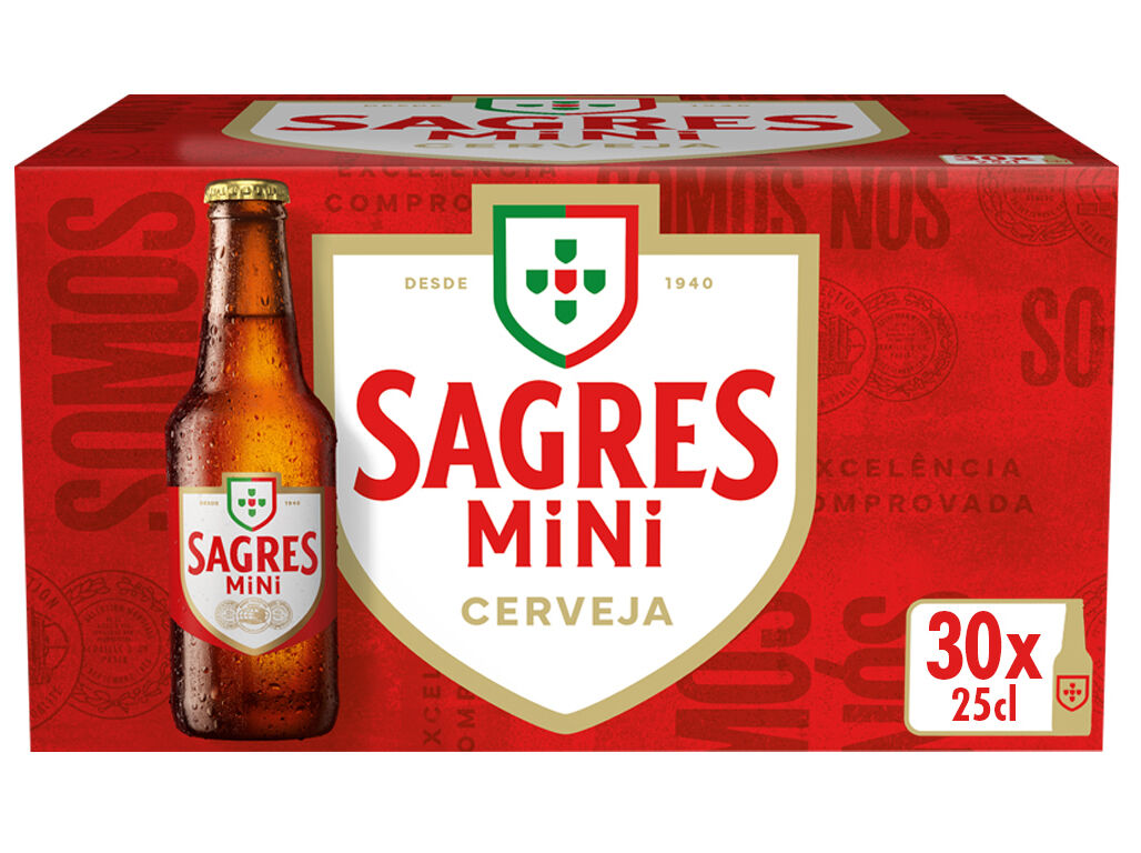 Cerveja Sagres Branca Mini 30x0.25l | Auchan