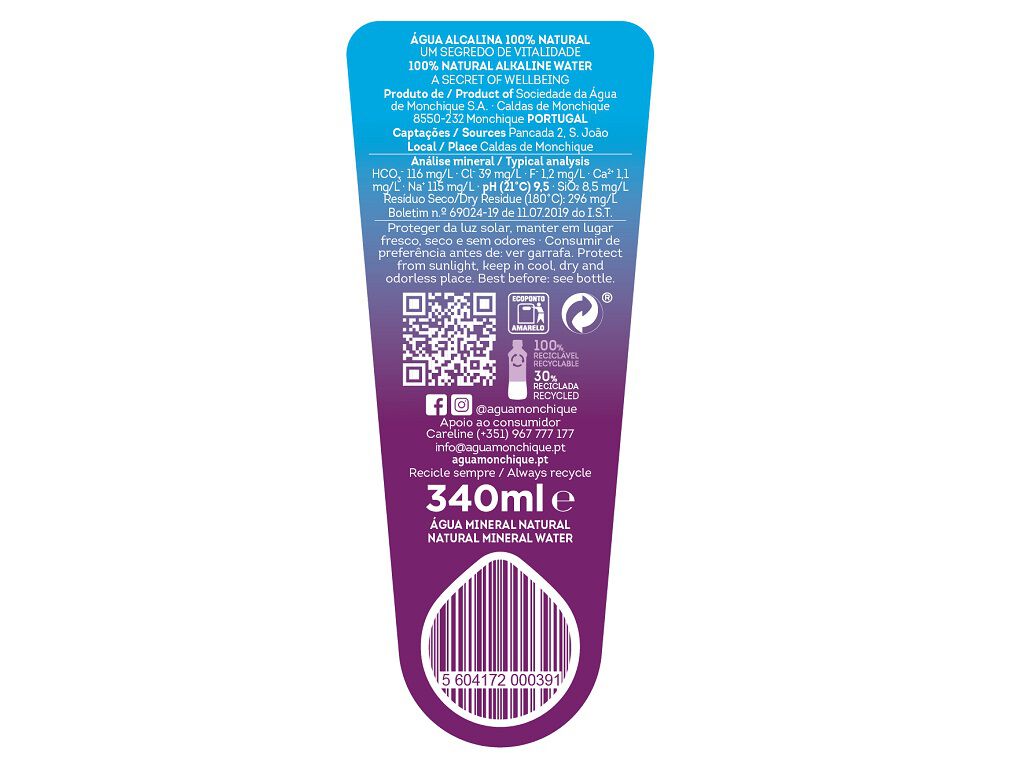 Água Monchique Mineral Natural 6x0.34l | Auchan