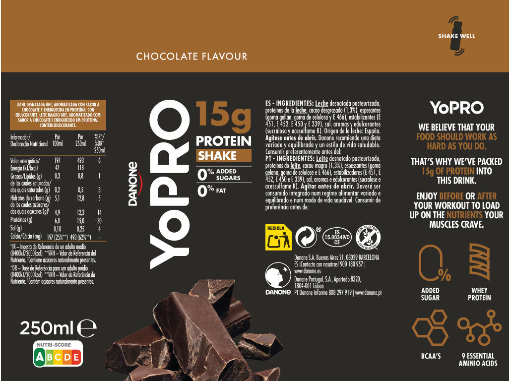 Leite + Proteína Yopro Chocolate 250ml | Auchan