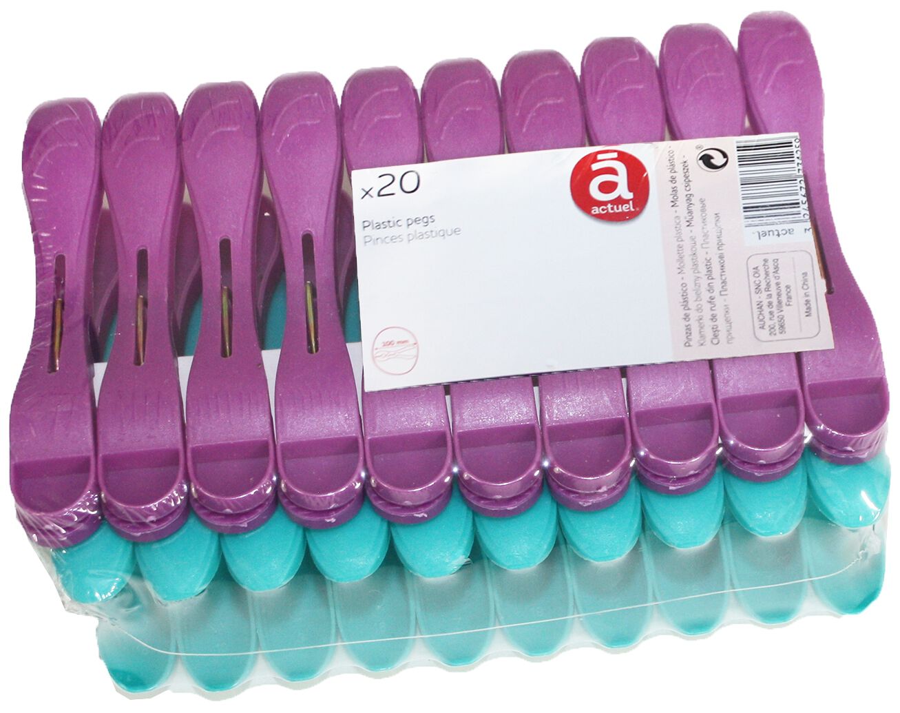 Molas Para Roupa Actuel Plástico Pack 20 Unidades | Auchan