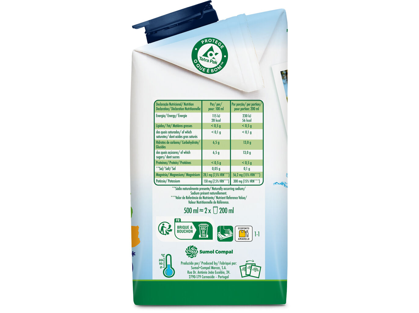 Sumo Compal Vital Eletrólitos+ Água Coco Tangerina 0.50l | Auchan