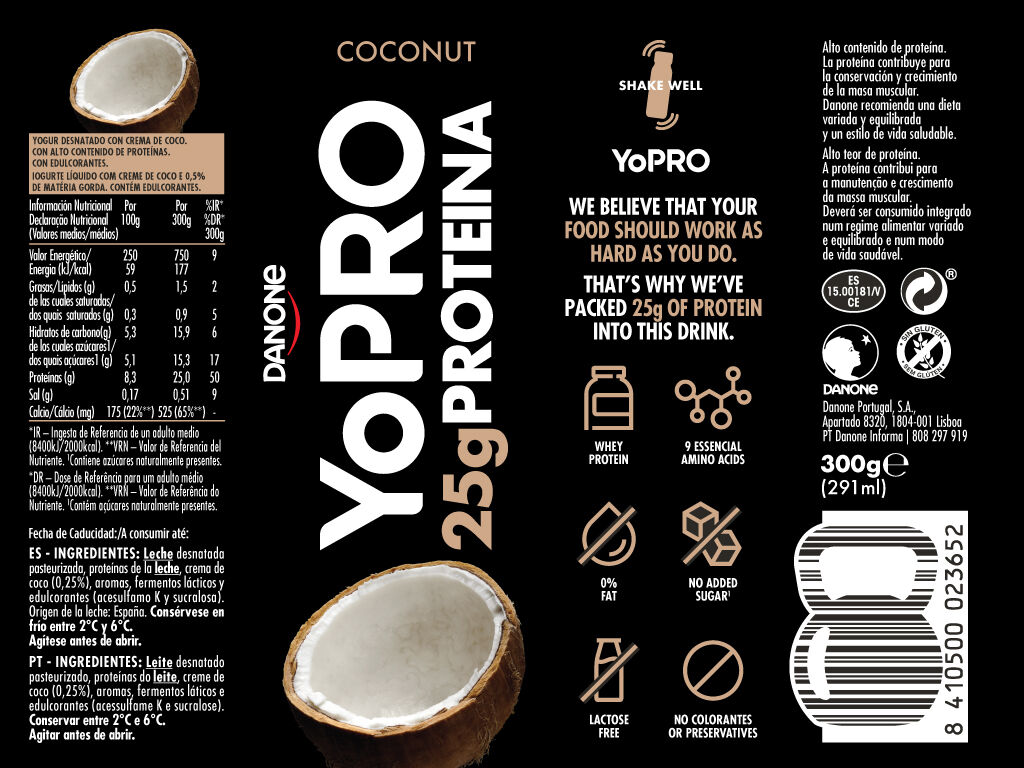Iogurte Yopro Líquido Côco 300g | Auchan