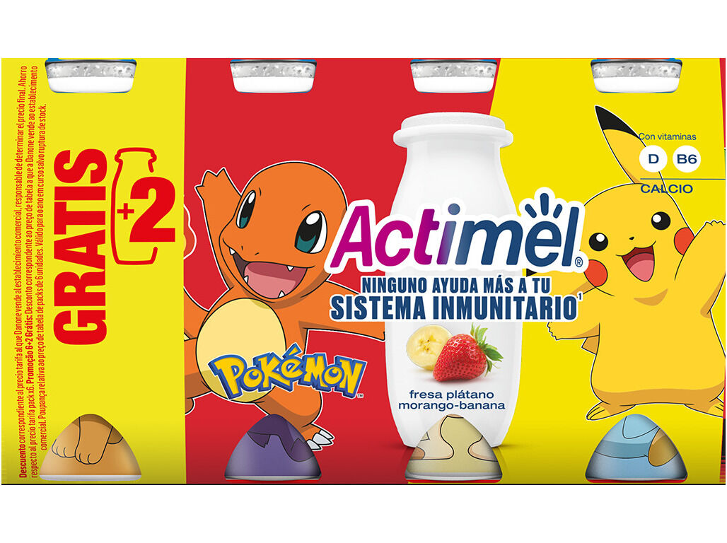 Iogurte Infantil Actimel Morango Banana L8p6 8x100g | Auchan