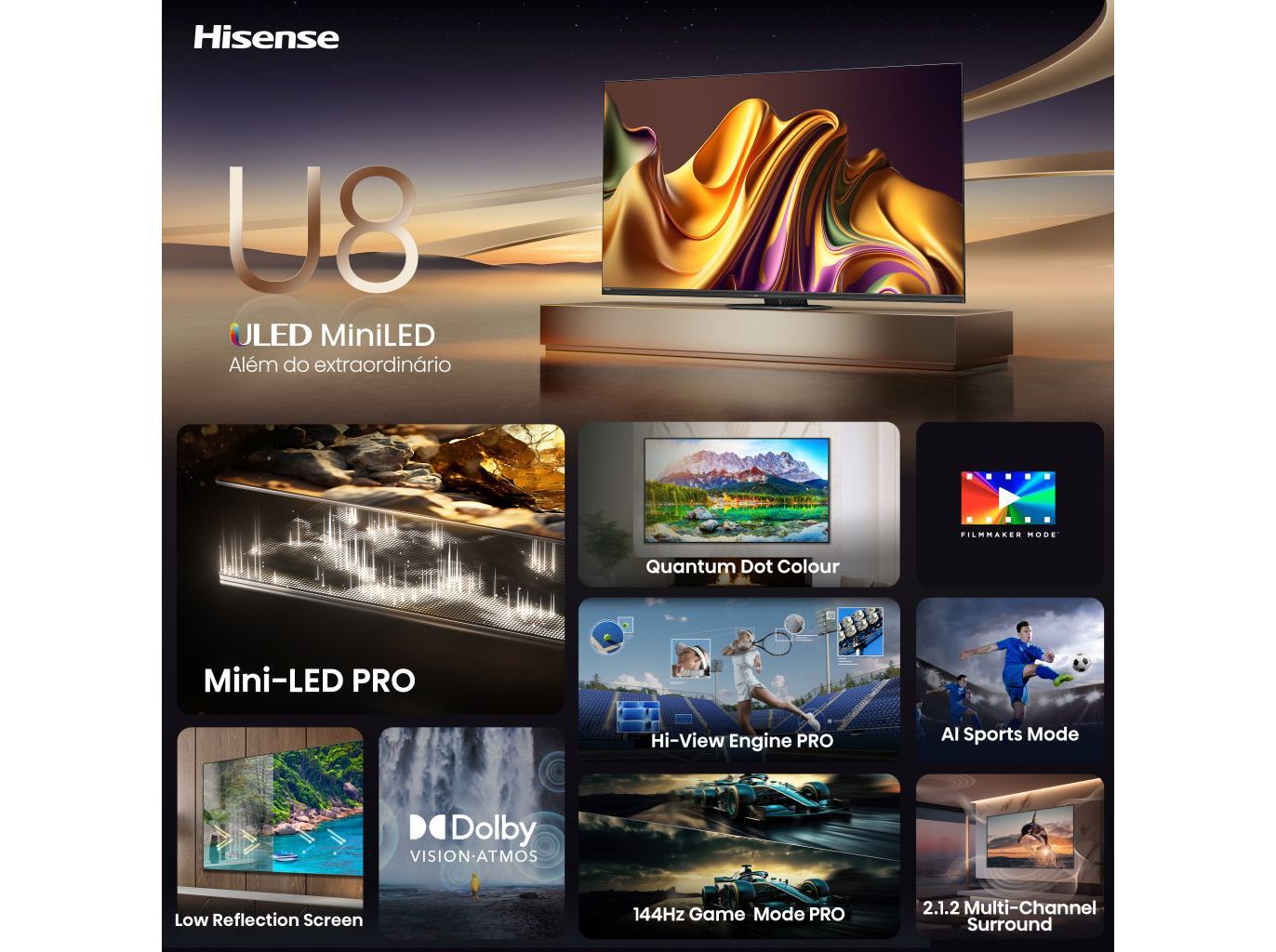 Tv Uled Mini Led Hisense 75'' Smart 4k 75u8nq | Auchan