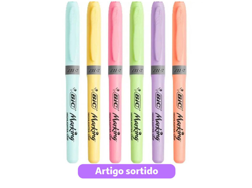 Sublinhador Marking Bic Cores Pastel Cores Sortidas | Auchan