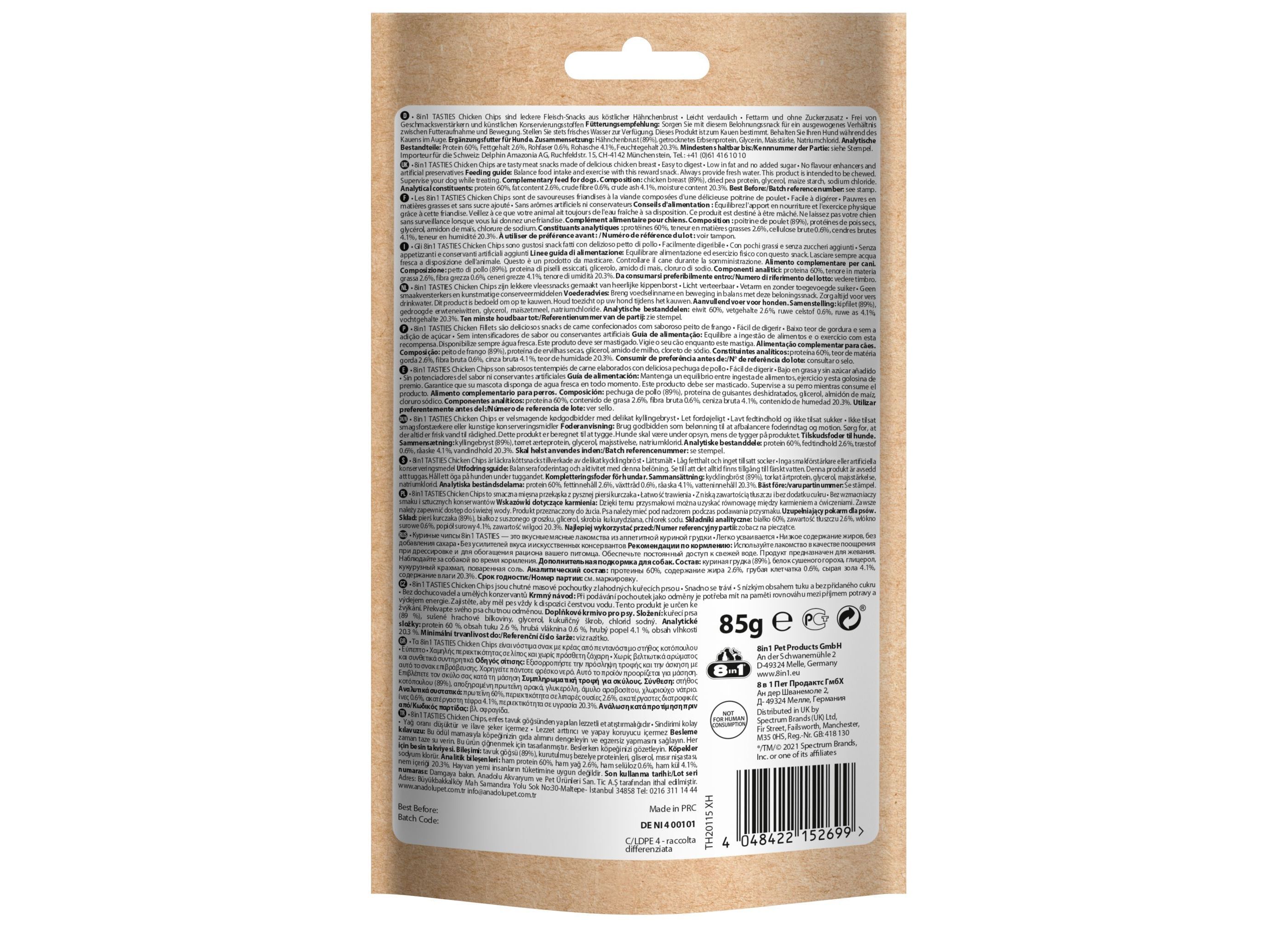 Snacks Cão 8in1 Chicken Chips 85g | Auchan