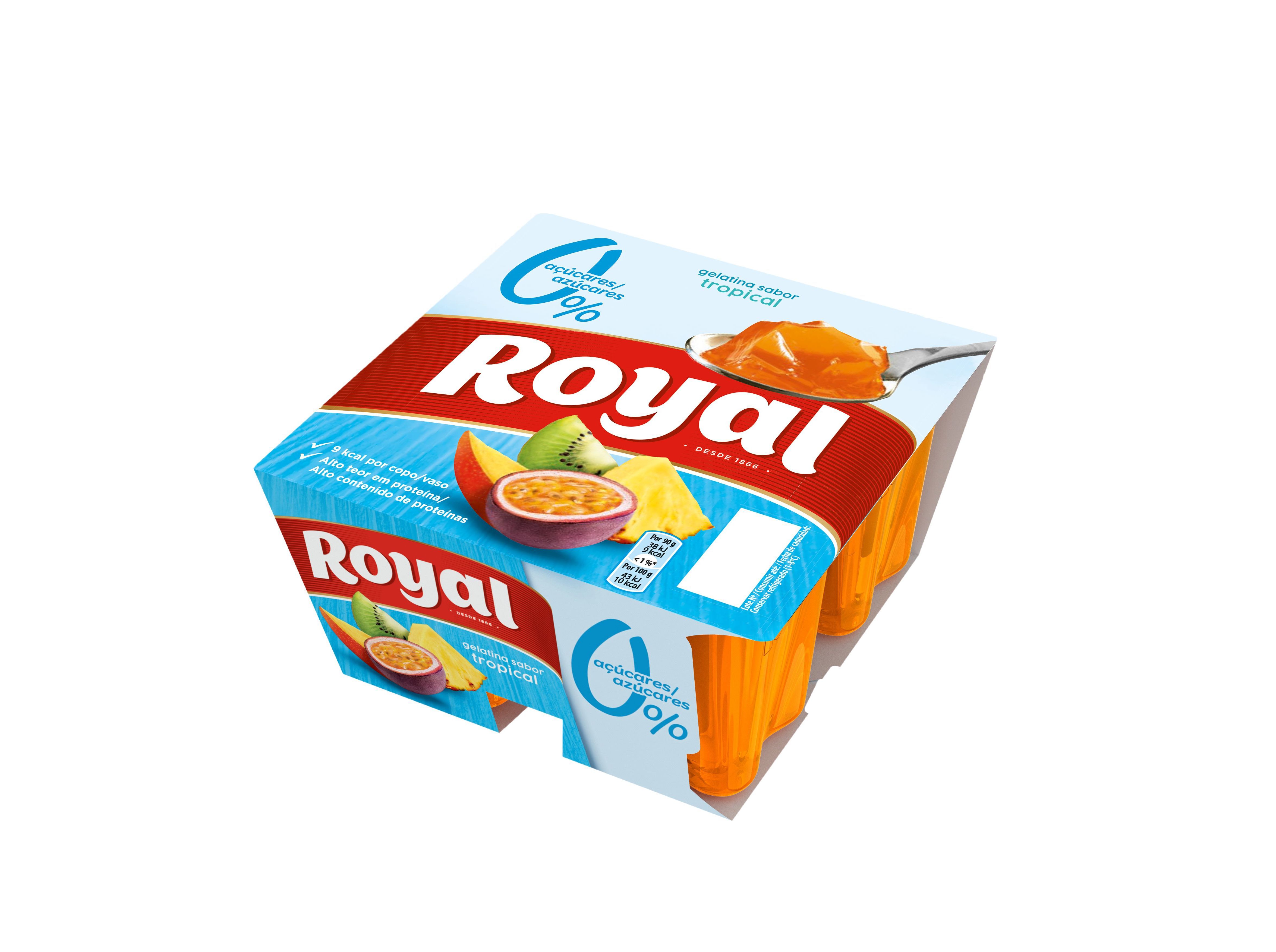 Gelatina Royal Zero Tropical 4x90 G | Auchan