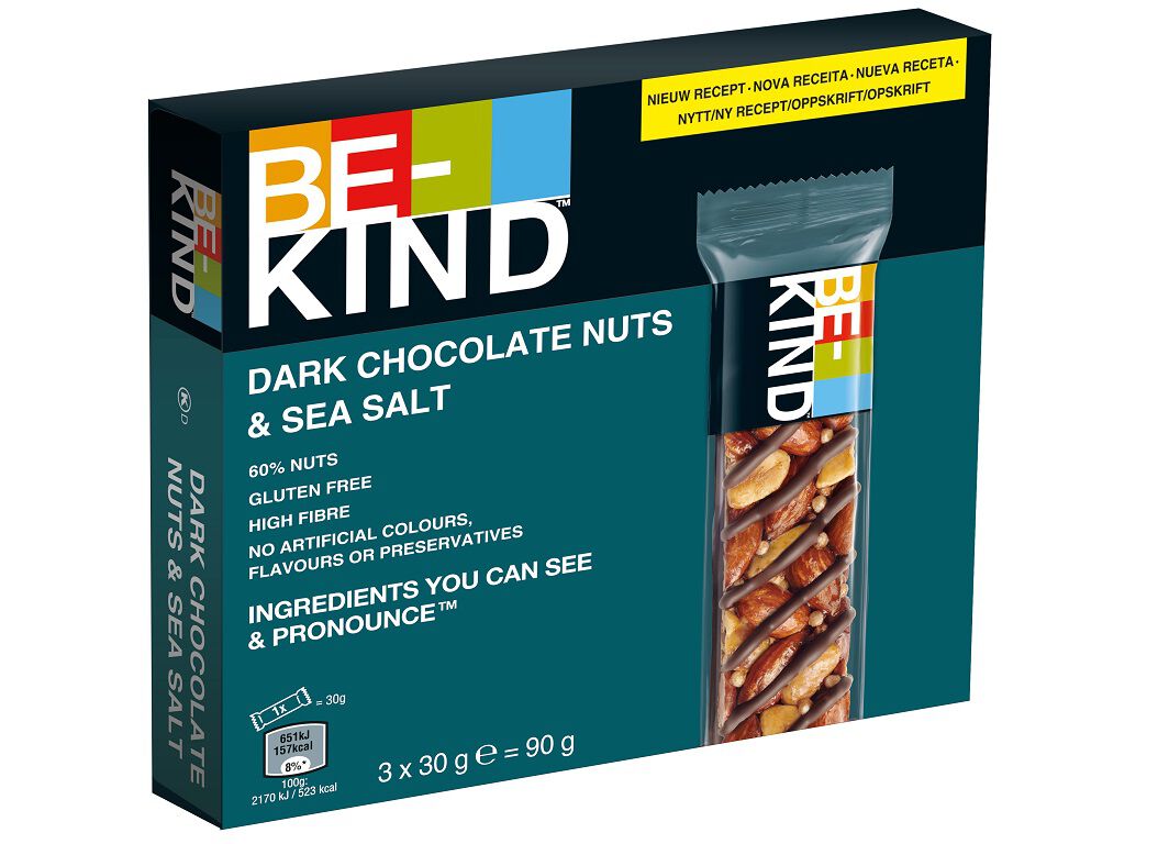 Barras Be-kind Chocolate Negro E Sal Marinho 3x30g | Auchan