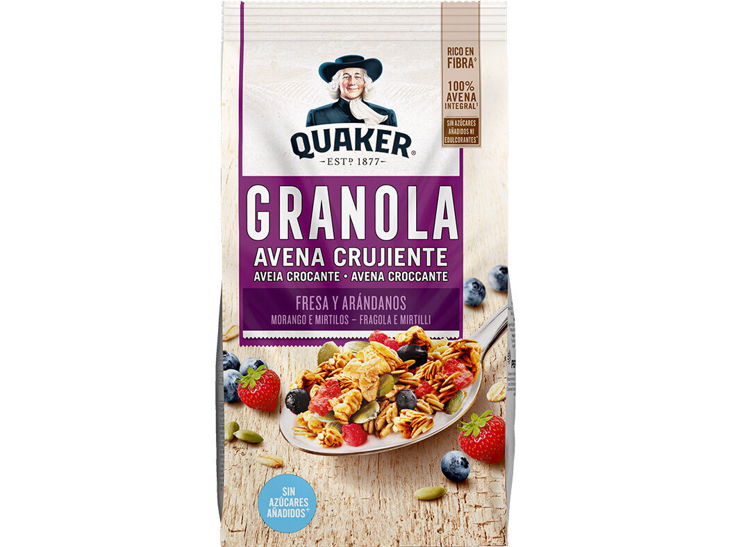Cereais Quaker Muesli Morango E Mirtilos 350 G | Auchan