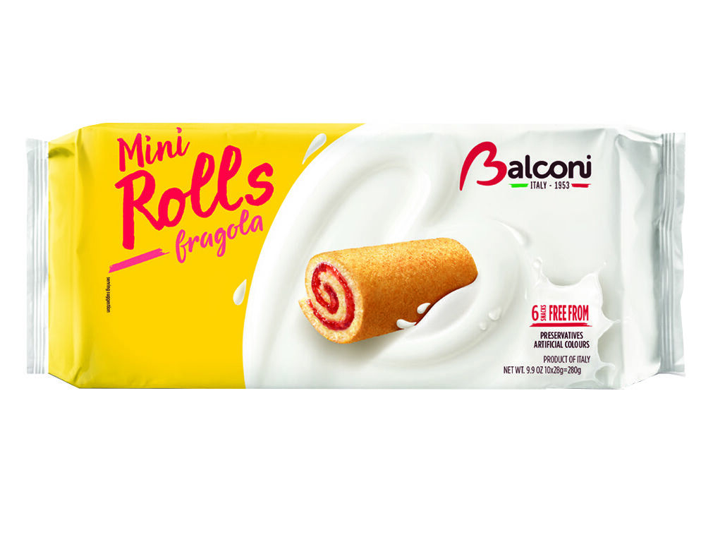Snacks Balconi Mini Rolls Morango 180g | Auchan