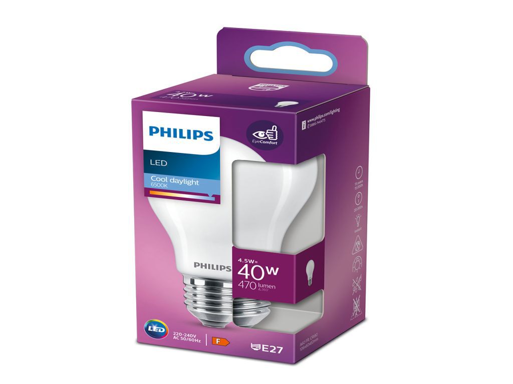 Lâmpada Led Philips E27 40w Luz Branca Fria | Auchan