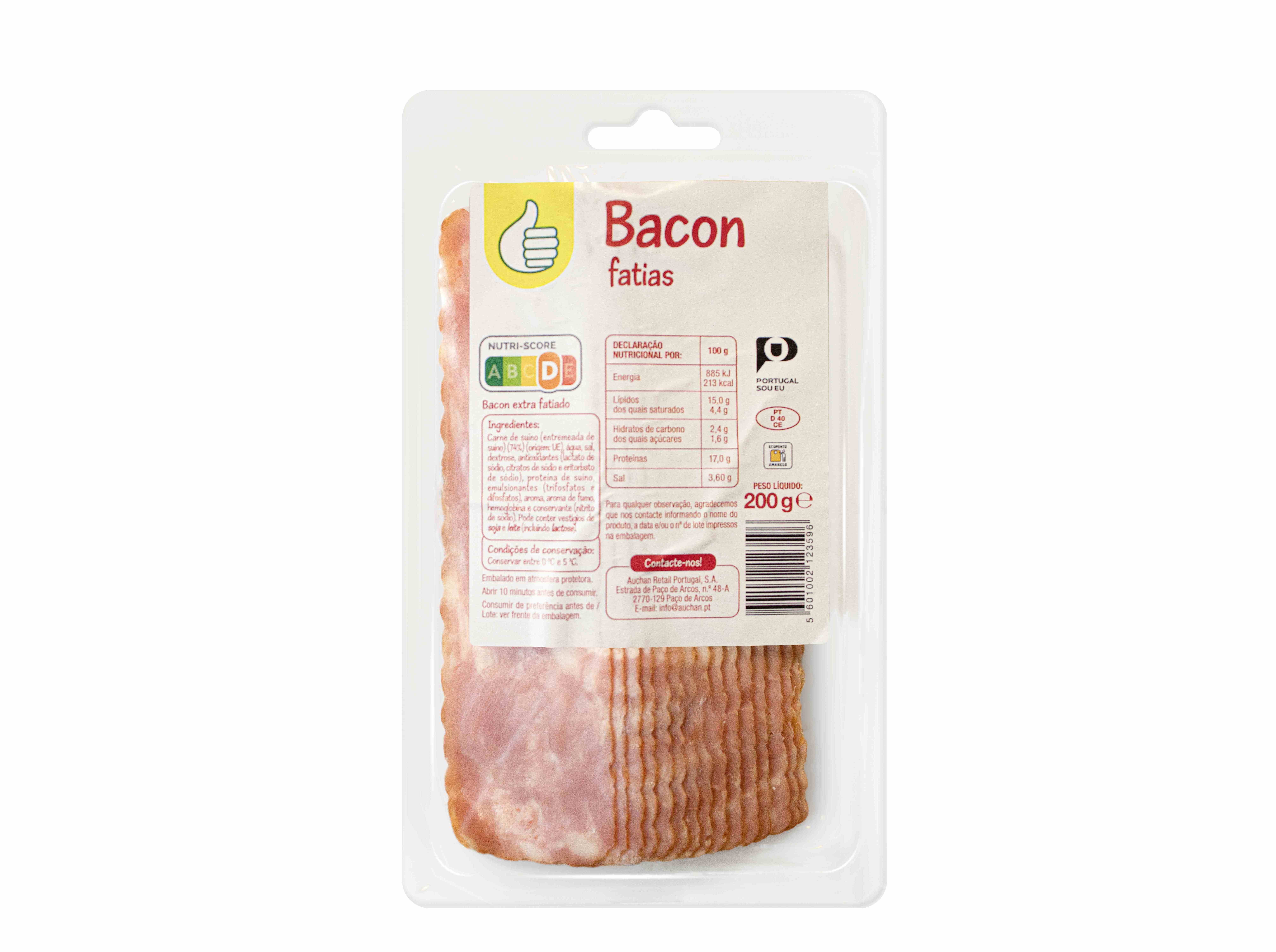 Bacon Fatias Polegar 200g | Auchan