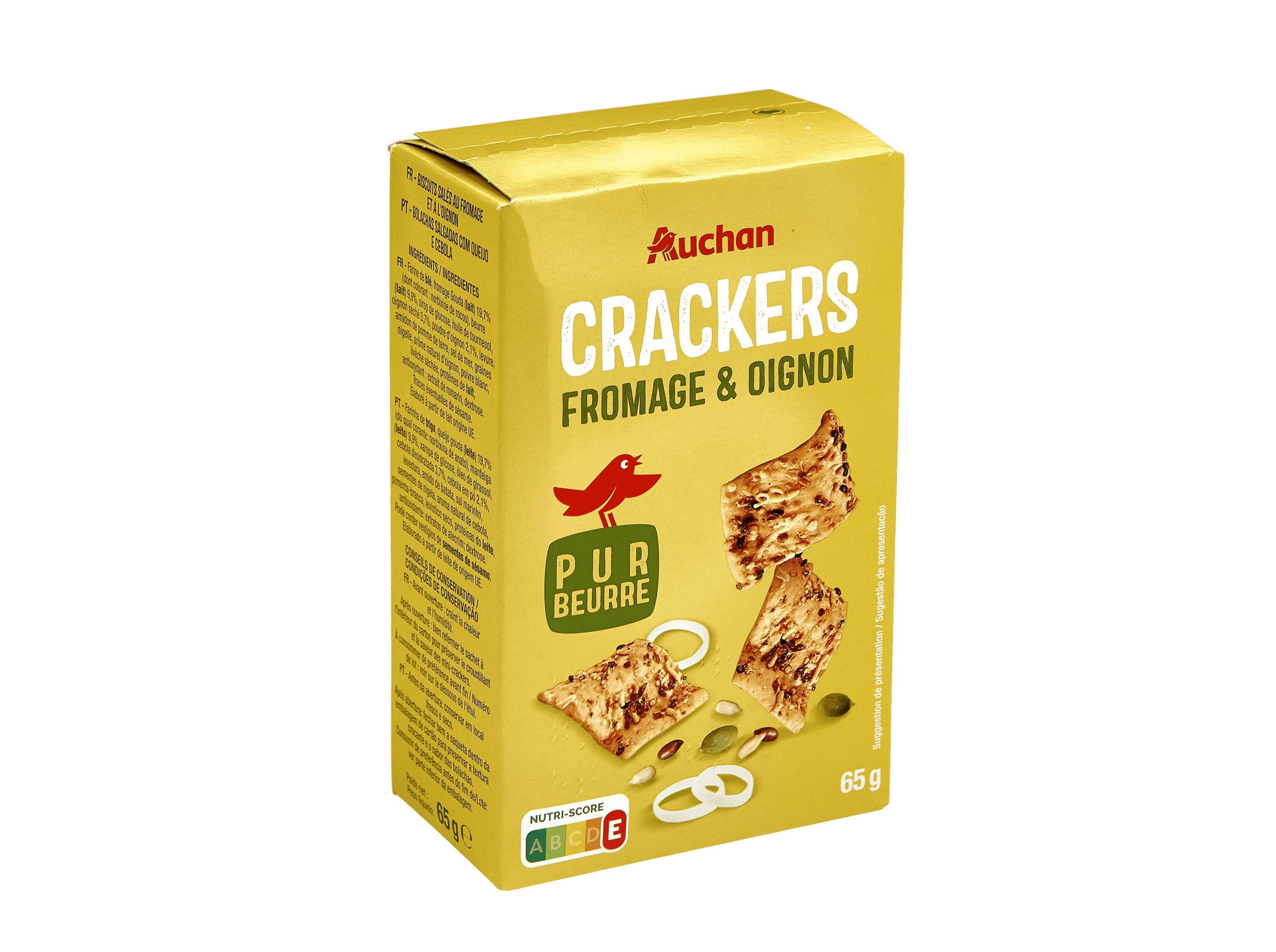 Bolacha Crackers Auchan Queijo E Cebola 65g | Auchan