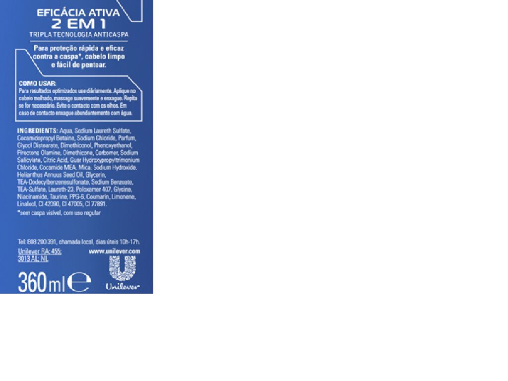 Champô Linic Anti-caspa Eficácia Activa 2 Em 1 360ml | Auchan
