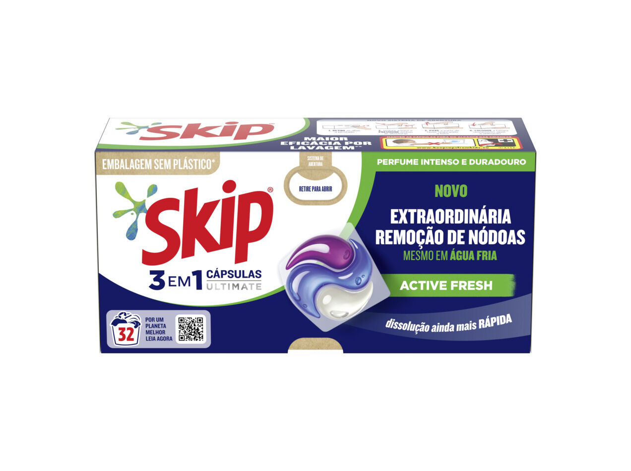 Detergente Roupa Máquina Skip Cápsulas Ultimate Active Fresh 32d | Auchan