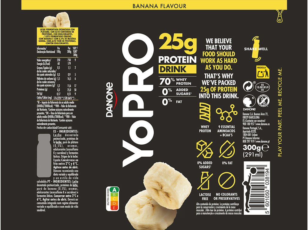 Iogurte Liquido Yopro Banana 300g | Auchan