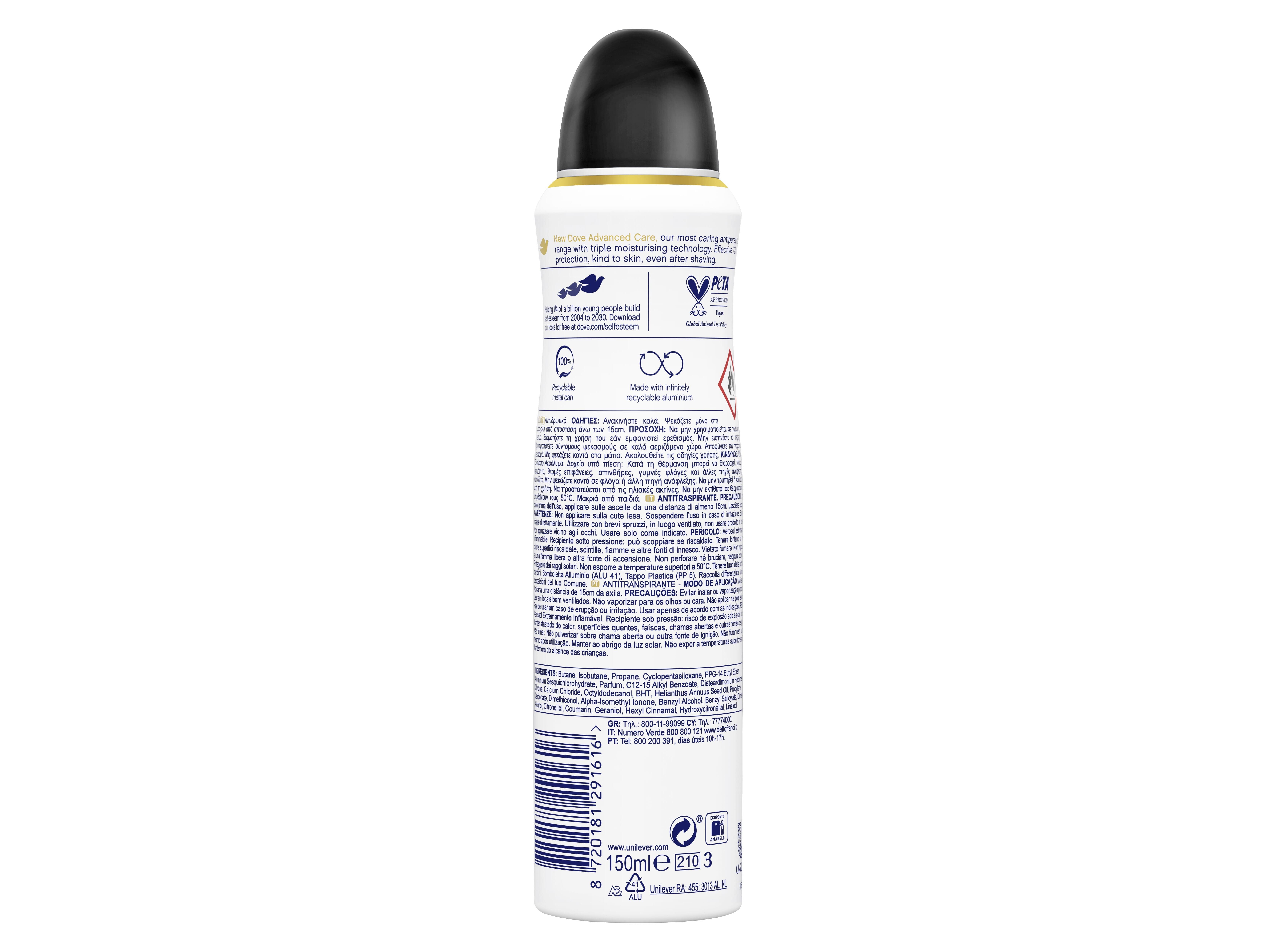 Desodorizante Spray Dove Invisible Dry 72h 150ml | Auchan