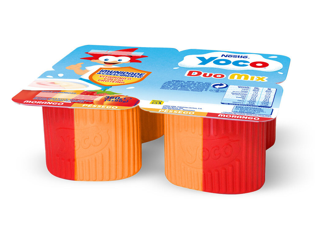 Iogurte Yoco Duo Mix Morango/pess 4x90g | Auchan