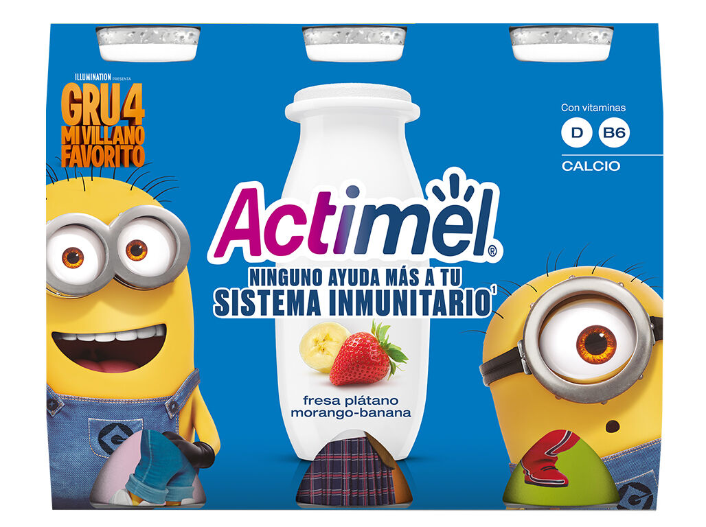Iogurte Actimel Infantil Morango E Banana 6x100g | Auchan