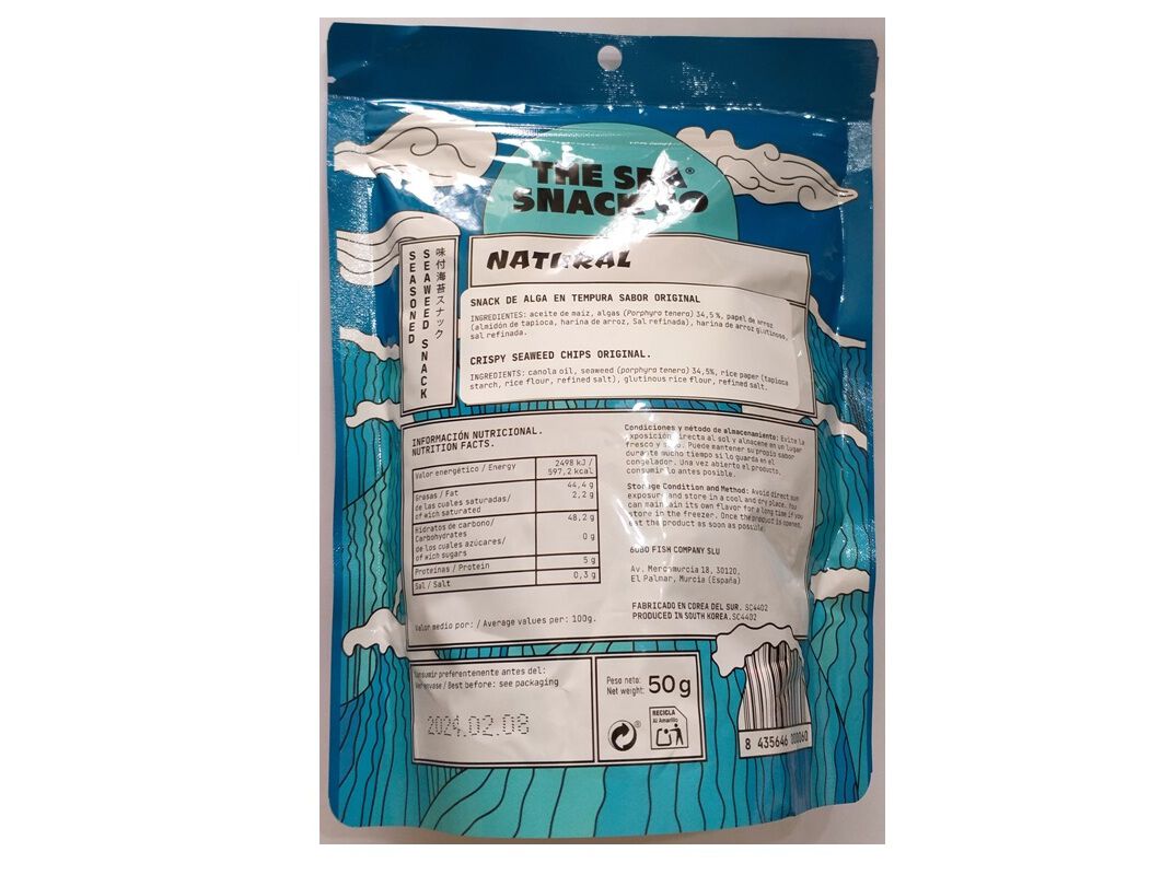 Snack Alga The Sea Snack Co Natural 50g | Auchan