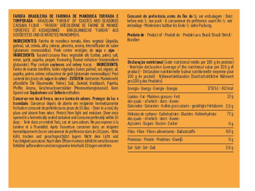 Farofa Pronta Ferbar Tradicional 250g | Auchan