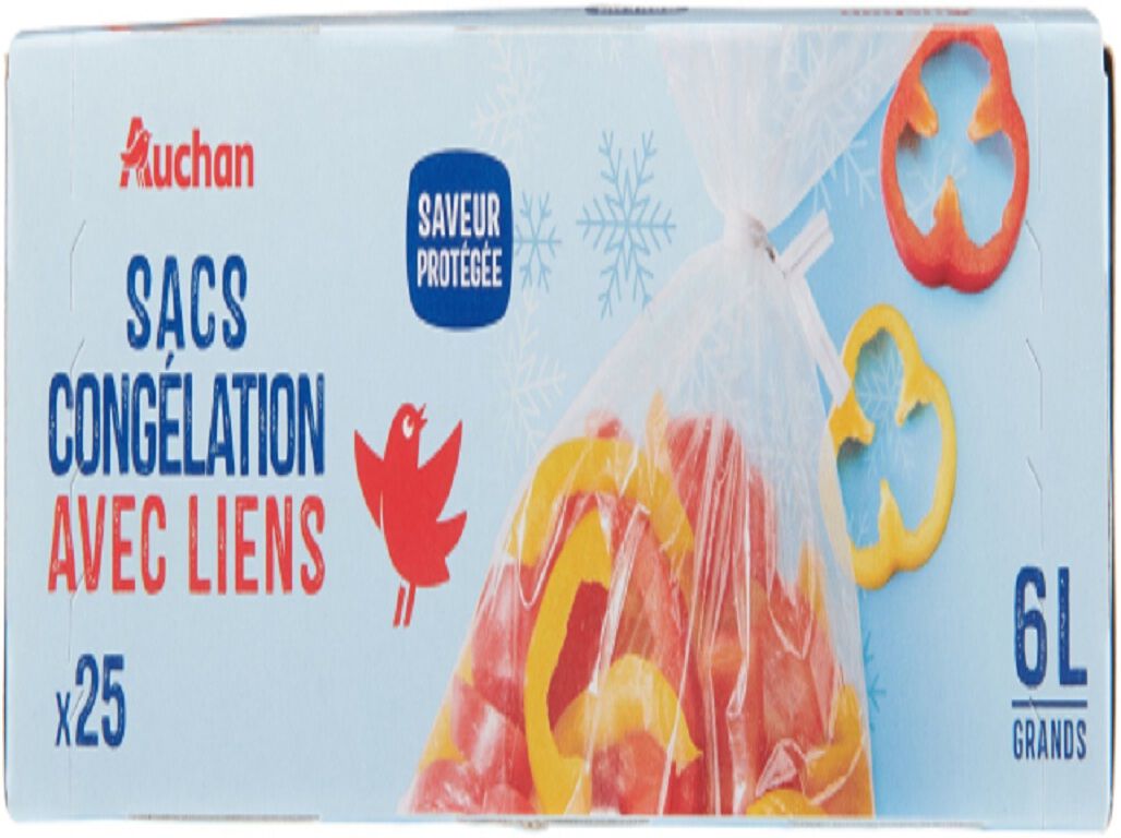 Sacos De Congelação Auchan C/atilho Grandes 6l 25un | Auchan