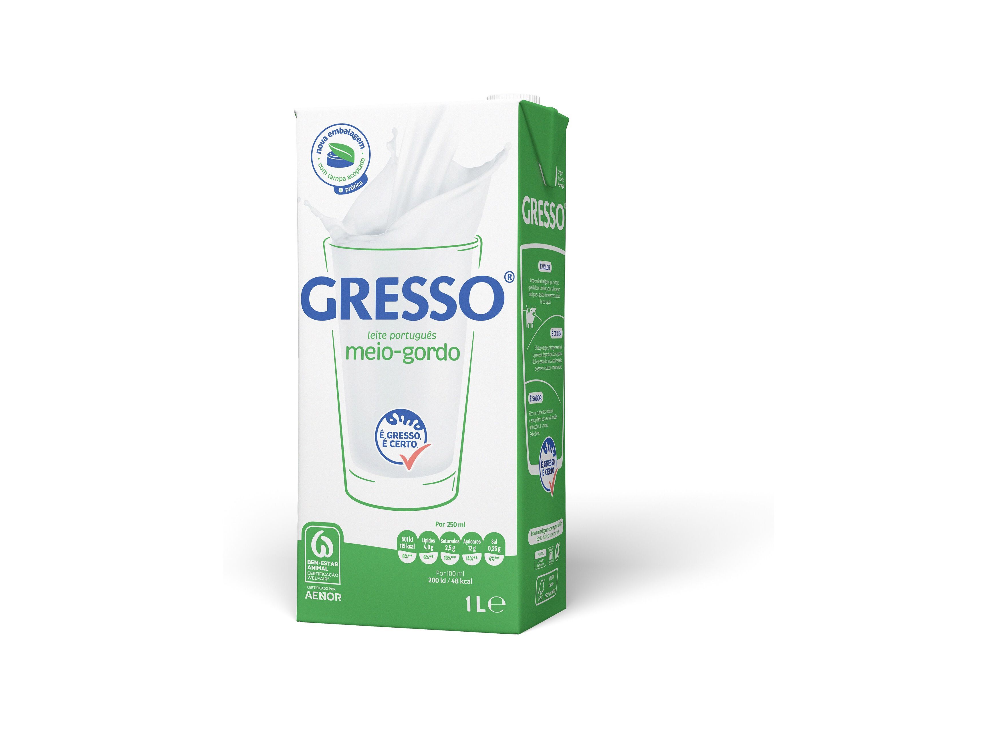 Leite Uht Gresso Meio Gordo 1 L | Auchan